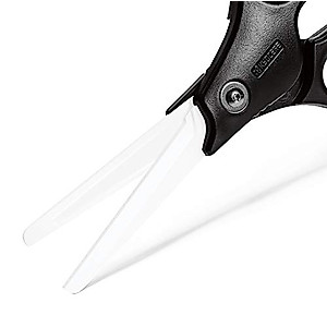 Kyocera Ceramic Scissors, Overall length 7.2" with 2.7" Long Blades, Black Handle With White Blades
