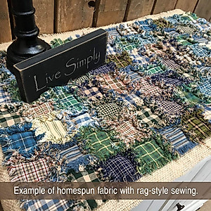 Timber Green 2 Cotton Homespun Plaid Fabric by JCS - Sold by The Yard