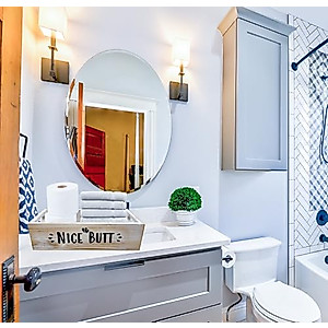 Admired By Nature Distressed Home Décor Toilet Wood Crates Decorative Organizer, Regular, Nice Butt White