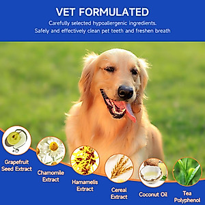 CEMOON Pet Teeth Cleaning Finger Wipes for Dogs & Cats, Freshens Breath by Reducing Plaque and Tartar, Disposable Dental & Gum Care Pet Wipes, No-Rinse Teeth Cleaning Dog Finger Toothbrush, 50 Count