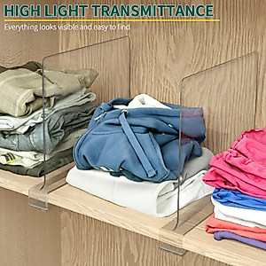 ABOKIM Shelf Dividers for Closet Organization,Clear Acrylic Shelf Dividers for Closets,Closet Shelf Dividers for Wood Shelves,Handbag/Purse/Sweater Organizer for Closet Shelf,6PCS
