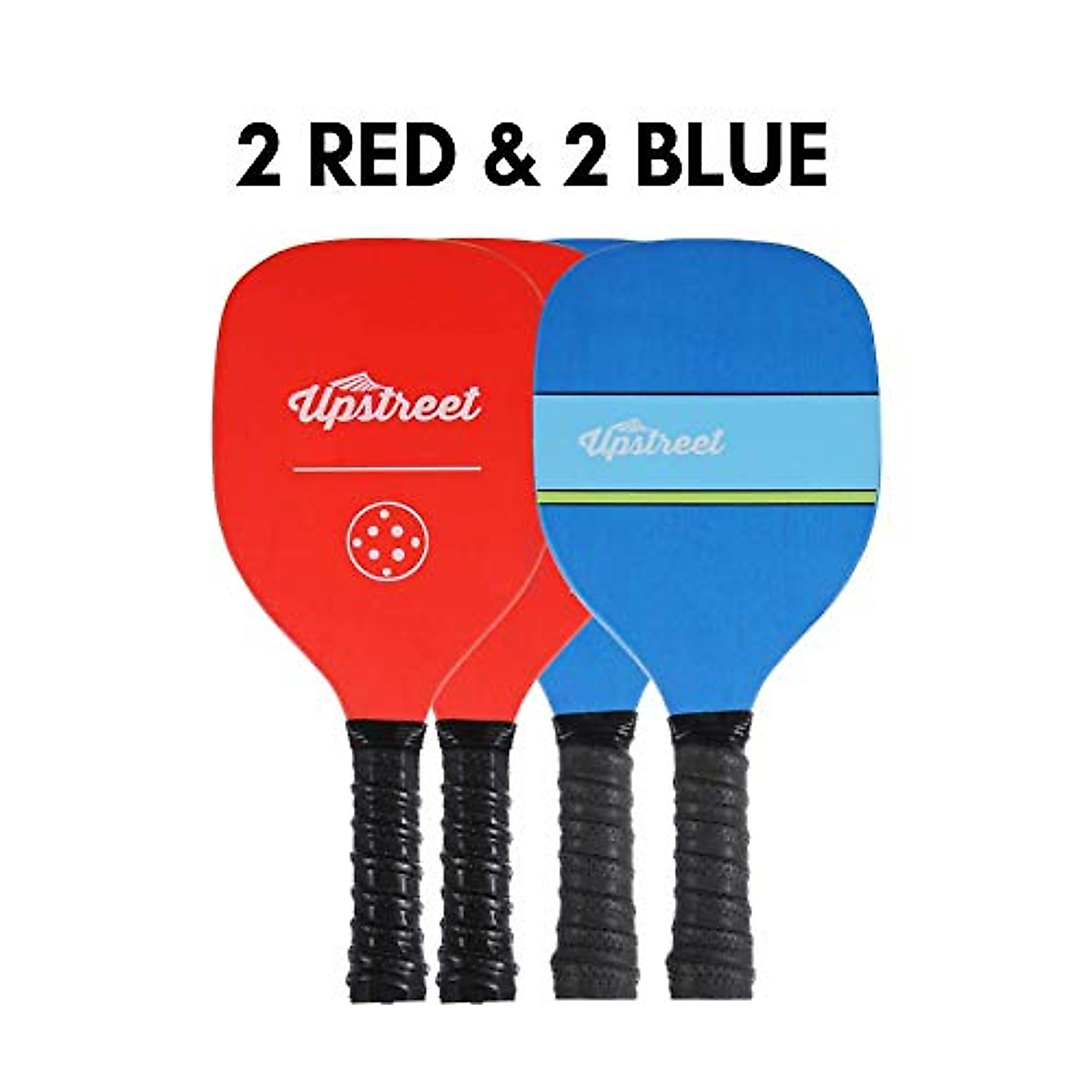 Upstreet Wood Pickleball Paddle Set | Pickleball Set or Pickleball Rackets Include Sling Bag, Ideal Indoor and Outdoor Pickle Ball Paddles for Men, Paddle Ball or Pickleball Paddles Set of 4 (Beach)