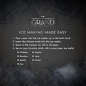4 Piece Crystal Clear Ice Cube Maker - Square Ice Cube Mold Makes Large Square Ice Cube for Cocktails & Drinks - Clear Ice Maker with Silicone Container - Durable, Freezer-Safe, Food-Safe - 7Grand
