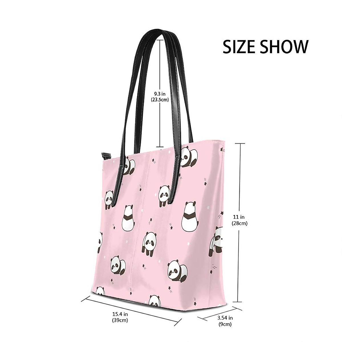 Shoulder Bag for Women Tote Bags Leather Shopper Bag Large Work Cute Cartoon Panda Decor Handbags Casual Bag