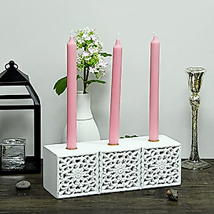 Zest Candle 12-Piece Taper Candles, 10-Inch, Light Rose Straight