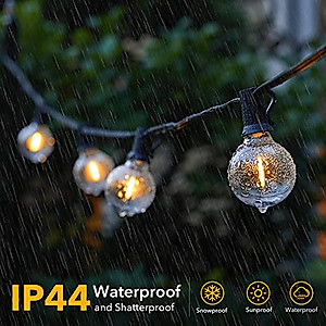 Solar String Lights Outdoor 29 Feet Waterproof Patio LED Lights with 25 Shatterproof Bulbs, 4 Light Modes, Hanging Lights Solar Powered for Backyard Garden Porch Yard Decor, E12 Base, 2700K
