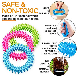 Hurray 3 Pack Puppy Teething Chew Toys for Relieve Itching and Clean Teeth - Dog Toys for Small Dogs, Puppies Dog Teething Toys - Size Small, Pet Supplies Rubber Dental Chew Toy - Up to 15 lbs