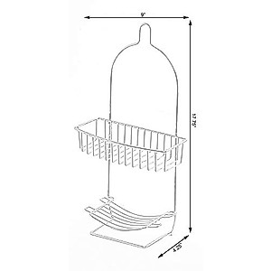 Basicwise Metal Wire Hanging Bathroom Shower Storage Rack,Chrome,QI003490