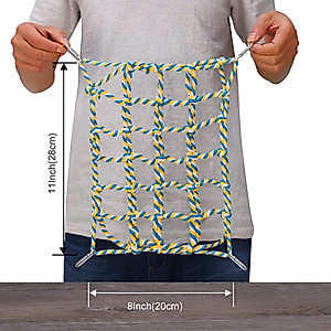 Yihihi Pet Climbing Rope Net, Bird Climbing Rope Ladder, Sturdy Rope Bridge, Ferret Cotton Rope Net, Rat Hanging Bed Hammock Swing Ladder, Eco-Friendly 100% Organic Cotton Small Animal Habitat Decor.