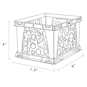 Storex Premium File Crate with Molded Handles – Letter and Legal Document and Folder Storage, Blue/White 3-Pack (61767U03C)