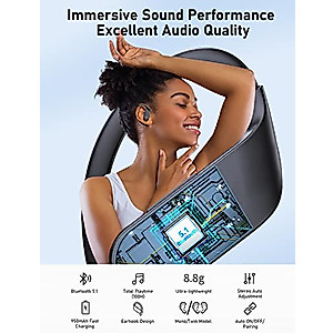 Wireless Earbuds Sports Bluetooth 5.1 Headphones Earhook Noise Cancelling, 50H Wireless Ear Buds Over Ear with Charging Case, Bluetooth Earphone for Samsung Android, Audifonos Bluetooth inalambricos