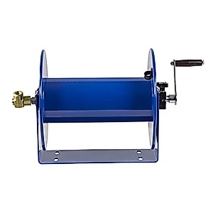 Coxreels 112-3-100 Hand Crank Hose Reel | Spool for Coiling Hoses and Cables | Rotating Storage Reel with Hand Crank | Steel Hose Reel | Fits 3/8'' x 100' Hose | 12” x 18.25” x 13”