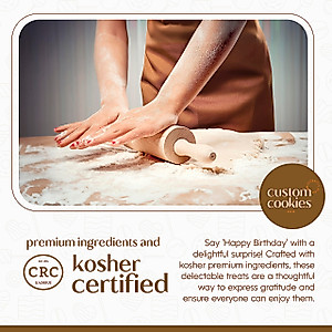 Gourmet Happy Birthday Cookie Gift Basket | 2 Large 2.5 x 4.5 in Vanilla Sugar Cookies Hand-Decorated Snack Variety Pack | Kosher B-Day Bakery Care Package For Women, Men Boys & Girls | Prime Delivery