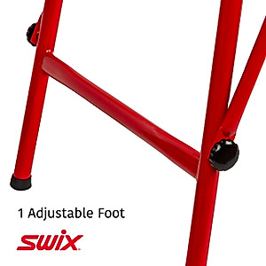 Swix T754 Economy Waxing Table 96cm x 45cm | Durable Compact Wax Table for Skis & Snowboard with One Leg Height Adjustment, Red