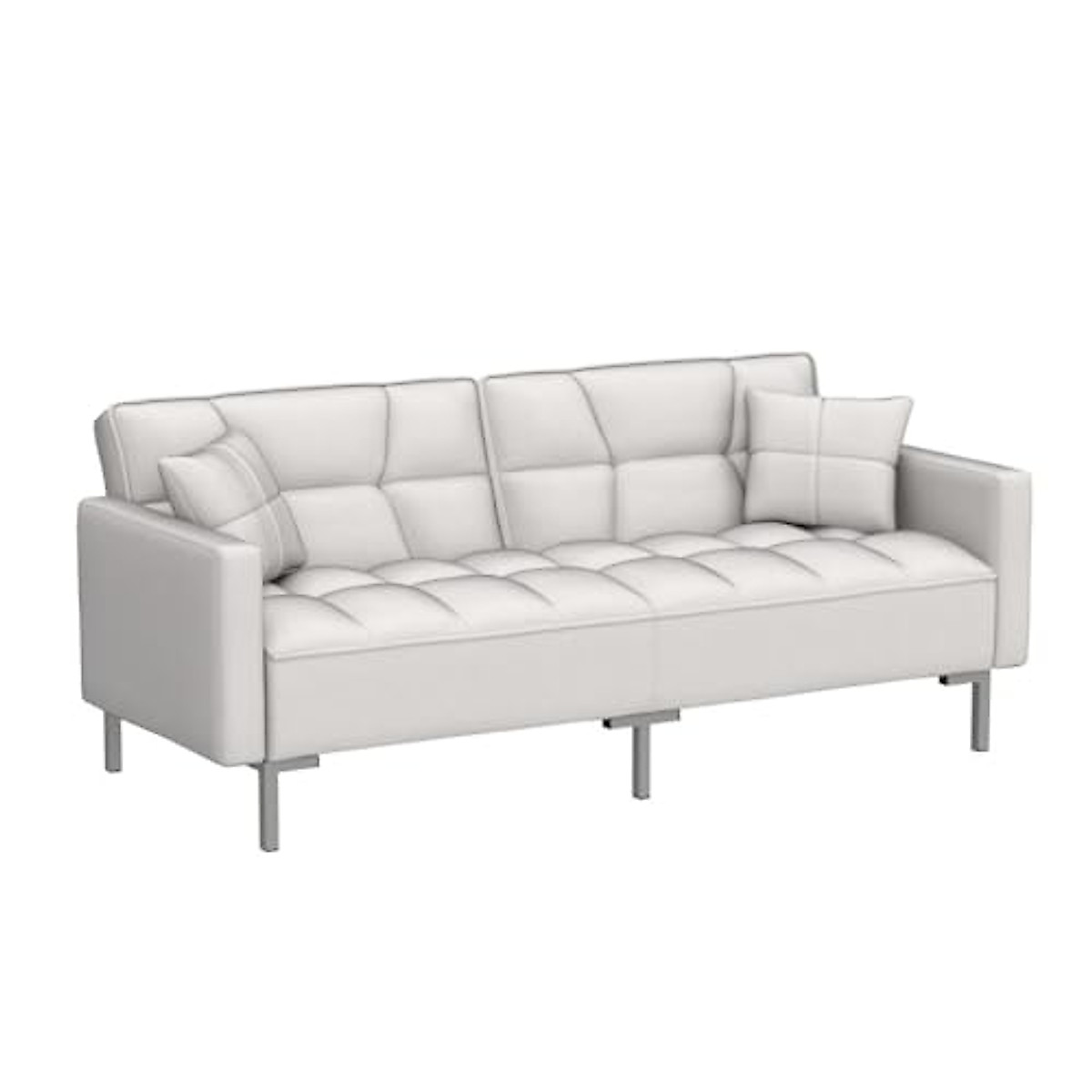 P PURLOVE 74" Upholstered Sofa Bed Sleeper Couches and Sofas,Convertible Folding Futon Sofa Bed Modern Adjustable Recliner Couches Sofas Bed for Living Room Office