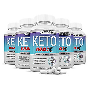 Ketogenix Max 1200mg Keto Pills Ketogenic Supplement Includes goBHB Exogenous Ketones Apple Cider Vinegar Macadamia Nut Oil and Green Tea Advanced Ketosis Support for Men Women 300 Capsules 5 Bottles
