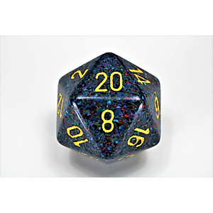 Chessex 34mm Single Speckled Twilight D20 Die, 20 Sides, Polyhedral Die, Table Game Accessories, Role Play, Dungeons and Dragons(D&D)