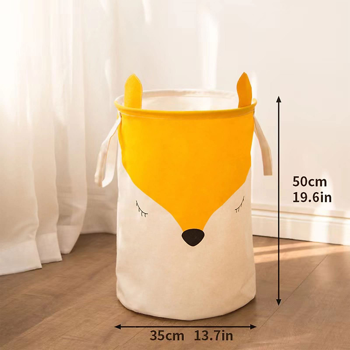 2 Packs Nursery Laundry Hamper,Fox Storage Basket,Fox Basket,Round Laundry Basket,Laundry Basket,Fox Hamper,Animal Hamper,Animal Laundry Basket,Cute Babies Laundry Basket,Decorative Laundry Baskets