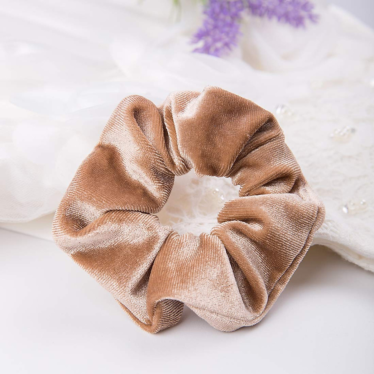 12 Pack Velvet Hair Scrunchies Scrunchy Hair Ties Elastic Hair Bands Ropes Scrunchie for Women or Girls Hair Accessories (12 Colors)