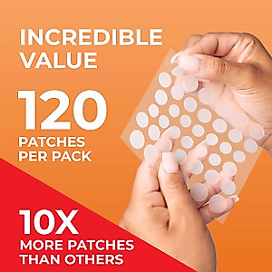 PatchRx Acne Patches (120 Count) with Hydrocolloid Only, Hydrocolloid Pimple Patches for Face - Zit Patch Acne Dots - Acne Patches - Pimple Patch with 3 Size Acne Stickers