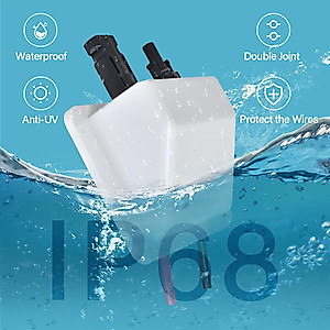 JianHan Solar Weatherproof ABS Double Cable Entry Gland 0.33ft 10AWG for All Cable Types 6mm² to 12mm² UV Resistance Housing for Solar Project on Rv,Boat,Camper,Van