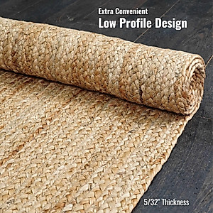Homespice George 8x10' Natural Jute Braided Rugs for Your Farmhouse Living Room Rug A Natural Area Rug
