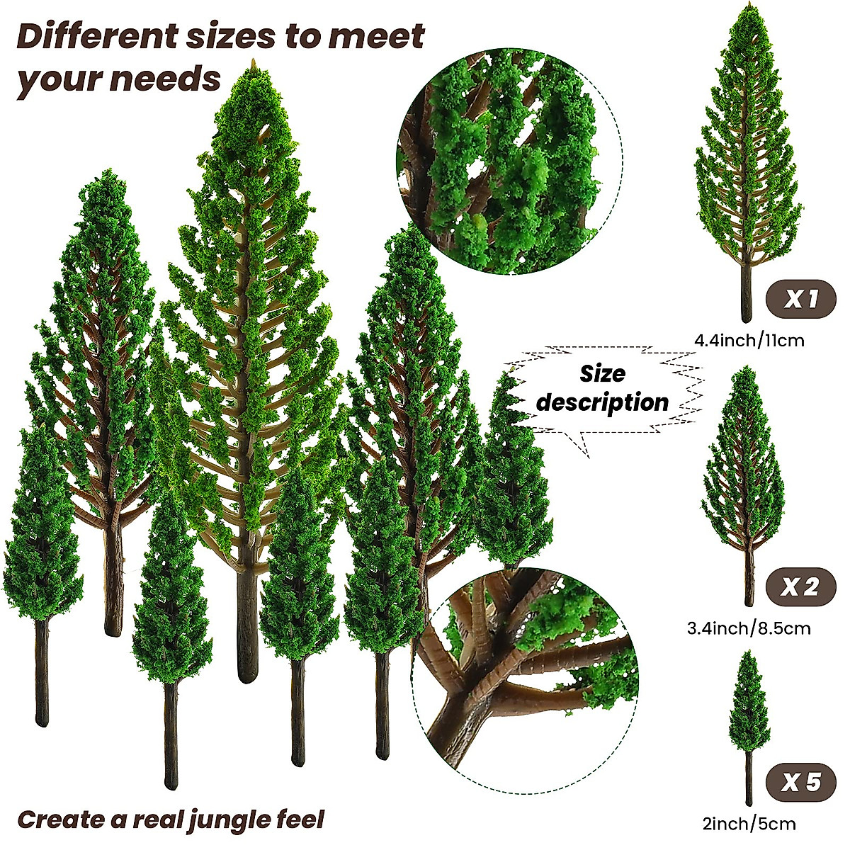 18 Pcs Forest Animals Figurines Woodland Animals Model Trees Kit Miniature Plastic Animals Realistic Wild Forest Animals for Cake Toppers Birthday Party Favor(Forest Animals)