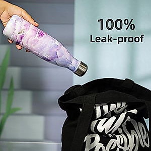 Konokyo Insulated Water Bottles,12oz Double Wall Stainless Steel Vacumm Metal Flask for Sports Travel,Marble-Dawn