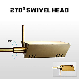 O’Bright Dimmable LED Pharmacy Floor Lamp, 12W LED, Full Range Dimming, 360 Degree Swing Arms, Adjustable Heights, Standing Lamp for Reading, Sewing, and Craft, ETL Listed, Antique Brass (Gold)