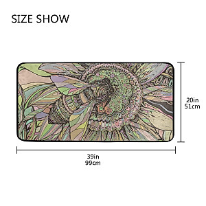Kitchen Rug Mats 39X20 Inch Sketch Funny Bee On The Flower Soft Doormat Bath Rugs Runner Non-Slip for Home Decor