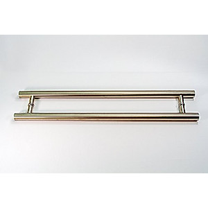 12 Inch Round Shape Bar Stainless Steel Modern Contemporary Entry Door Handle Bar Ladder Pull Shower Glass Sliding Barn Door Entrance Kitchen Interior Exterior Door Pull Push Brush Nickel Satin Finish