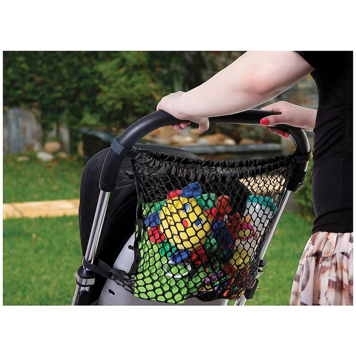 Dreambaby Strollerbuddy Stroller Net Bag - Pushchair & Pram Mesh Net Storage Bag Organizer -Black - Model F235