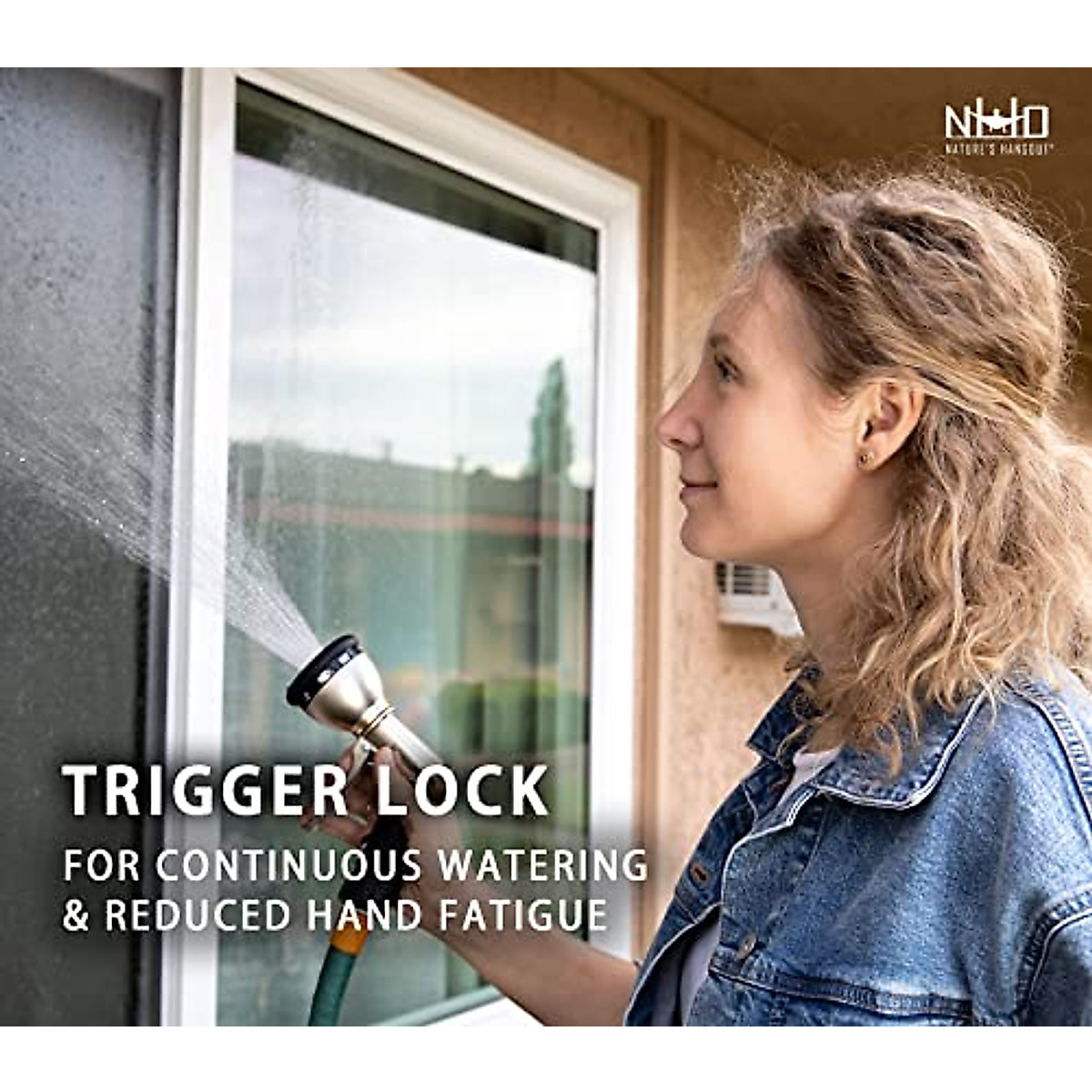 Hose Sprayer Nozzle – Premium Heavy Duty Garden Hose Nozzle - 9 Adjustable High Pressure Spray Nozzle Patterns - Water Hose Nozzle Best For Plants, Lawn, Car Wash, Patio, Dog -5 Extra Washers-SprayTec