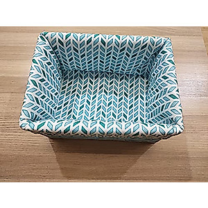 Fabric Storage Bins, Sturdy Cloth Storage Shelf Baskets, Decorative Canvas Bin Toy Storage Basket for Organizing Shelf Nursery Home Closet Office Small Blue