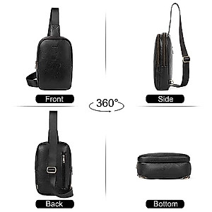 CLUCI Sling Bag for Men Crossbody Fanny Pack Leather Large Sling Backpack for Women Travel Hiking Outing Unisex