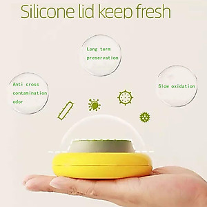 4PCs Silicone film cover+ABS Fruit and Vegetable Storage Containers Set for Fridge, Onion Storage Container, Avocado keeper,Tomato Saver,and Lemon holder reusable food savers