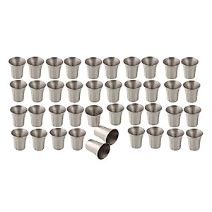 Mayur Exports Communion Ware Holy Wine Serving Tray with A Lid & A Stacking Bread Plate with A Lid + 40 Cups - Stainless Steel (Mirror/Silver)