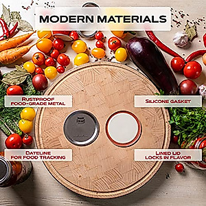 Wide Mouth Canning Lids, 100-Pack – Create Airtight Seals on Mason Jars to Preserve Food for Meal Prep & Emergency Food Storage – 3.4 In. Metal Lids with Silicone Seals – Canning Supplies by FORJARS