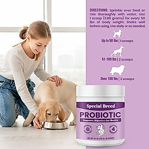 Special Breed Probiotic Powder for Dogs - Probiotics Digestive Supplement with Bone Broth for Your Dog, Supports Healthy Pet Digestion, 8.2 oz