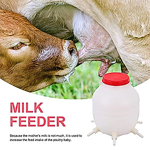 YARDWE 8L Animal Feeding Bottle Lamb Milk Bucket with 6 Silicone Nipples Large Capacity Nurse Feeder Pot for Calf Sheep Little Goat Baby Pig Dog Pet