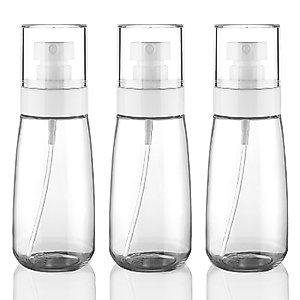 Cosywell Fine Mist Spray Bottle TSA Approved 3.4oz 100ml 3 Pack Empty Cosmetic Refillable Travel Containers Plastic Spray Bottle for Perfume Essential Oils Toners Rose Water Cosmetics (3Clear)