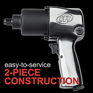 Ingersoll Rand 231C 1/2” Drive Air Impact Wrench – Lightweight, Max 600 ft-lbs Torque Output, Adjustable Power, Twin Hammer, Silver, 3.4 x 8.2 x 8.8 inches