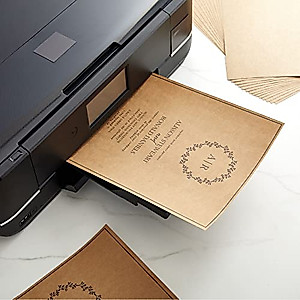 50 Sheets of Brown Kraft Paper or Wedding, Party Invitations, Announcements, Drawing, DIY Projects, Arts and Crafts, Scrapbooking, Letter Size, 176gsm (8.5 x 11 Inches)