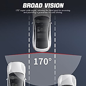 Backup Camera for Car, Waterproof Rear View Camera with Moveable Guideline, HD 960x720 Image Super Night Vision Car Backup Camera, 4 Layer Glass Lens 155 Degree Wide View Angle (Black)