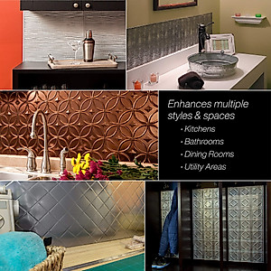 FASÄDE Traditional Style/Pattern 1 Decorative Vinyl 18in x 24in Backsplash Panel in Matte White (5 Pack)