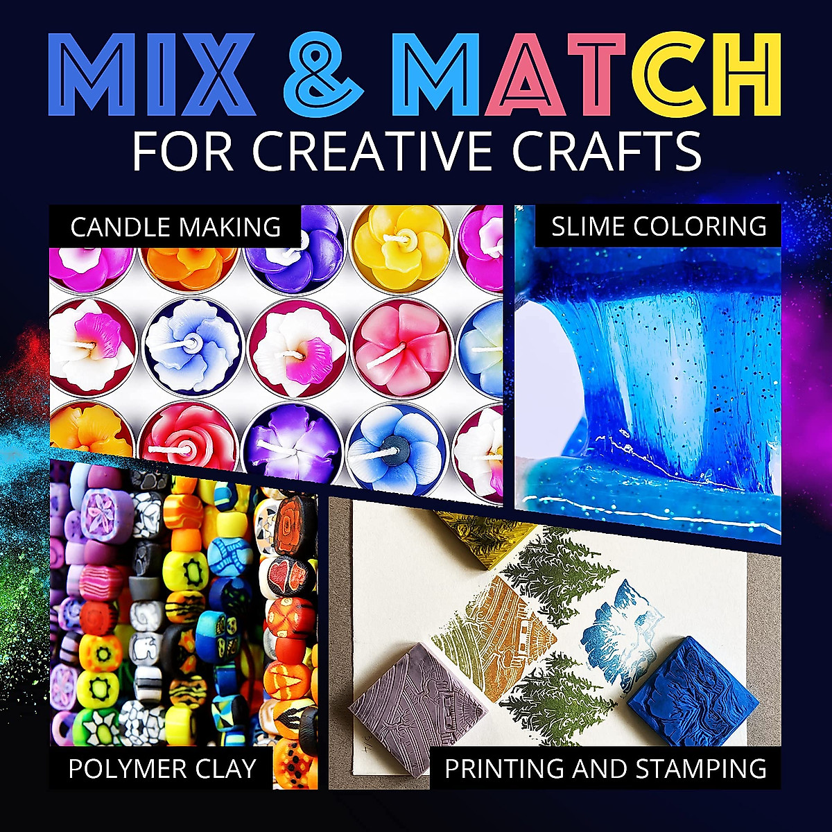 Craft Resin Mica Powder 26 Solid Colors, 4 Neon Glow for Epoxy Resin - 100% Natural, Cosmetic-Grade Resin Color Pigment Powder for Epoxy Resin DIY Crafts, Cosmetics, Soap - Cruelty-Free & Non-Toxic