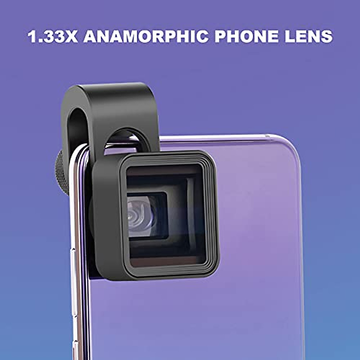 1.33X Anamorphic Lens for iPhone for Android, Wide Screen Deformation Filmmaking Lens, Video Maker Universal Optical Phone Lens