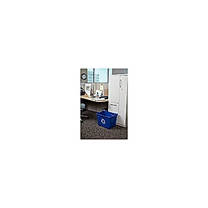 Rubbermaid Commercial 571473Be Stacking Recycle Bin Rectangular Polyethylene 14Gal Blue