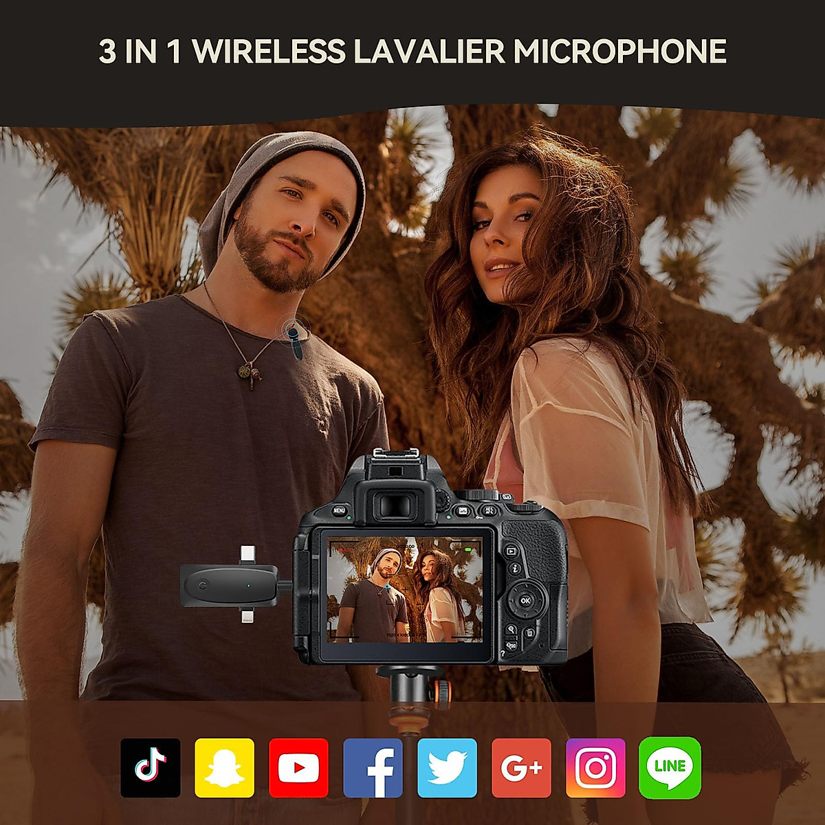 IMAXTOP 393FT Wireless Lavalier Microphone,Professional Microphones for iPhone Android Camera,2.4G Lapel Mic with Noise Reduction-3 in 1 Cordless Microphone for TikTok,YouTube,Live Streaming