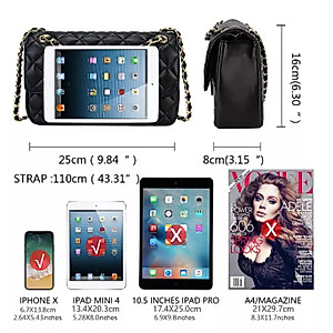 Mini Bag Purse for Women Teenage Girls Purses PU (Black)